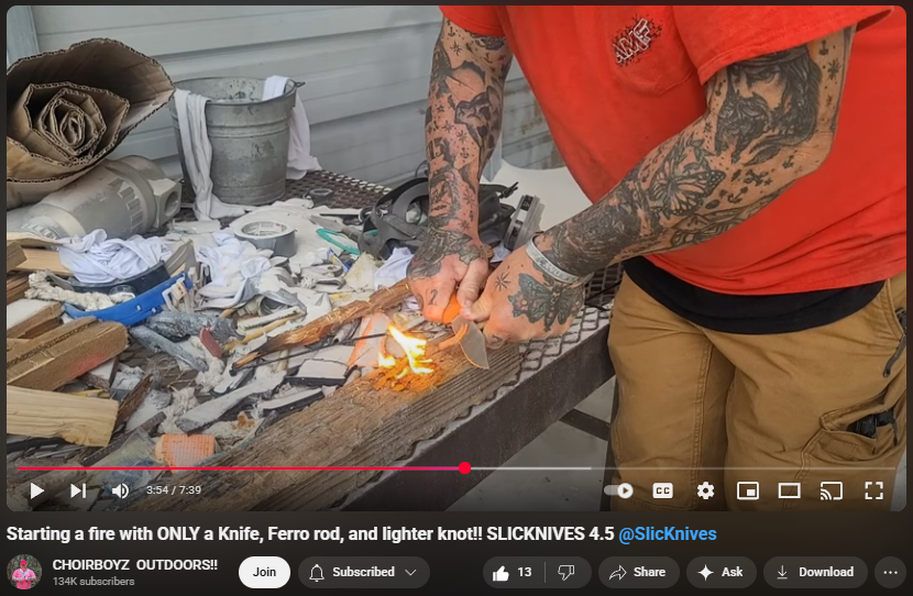 SCAB Starts a Fire with an Orange ClipPoint 4.5 – SlicKnives